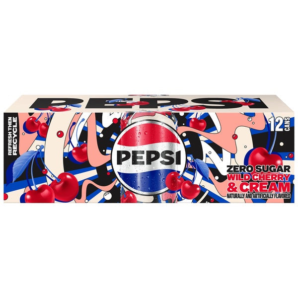 Pepsi Wild Cherry & Cream Zero Sugar (12 x 355ml) – SnacksNow