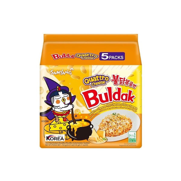 Samyang Buldak Quattro Cheese Flavour Ramen (145g x 5pks x 8ct) – SnacksNow